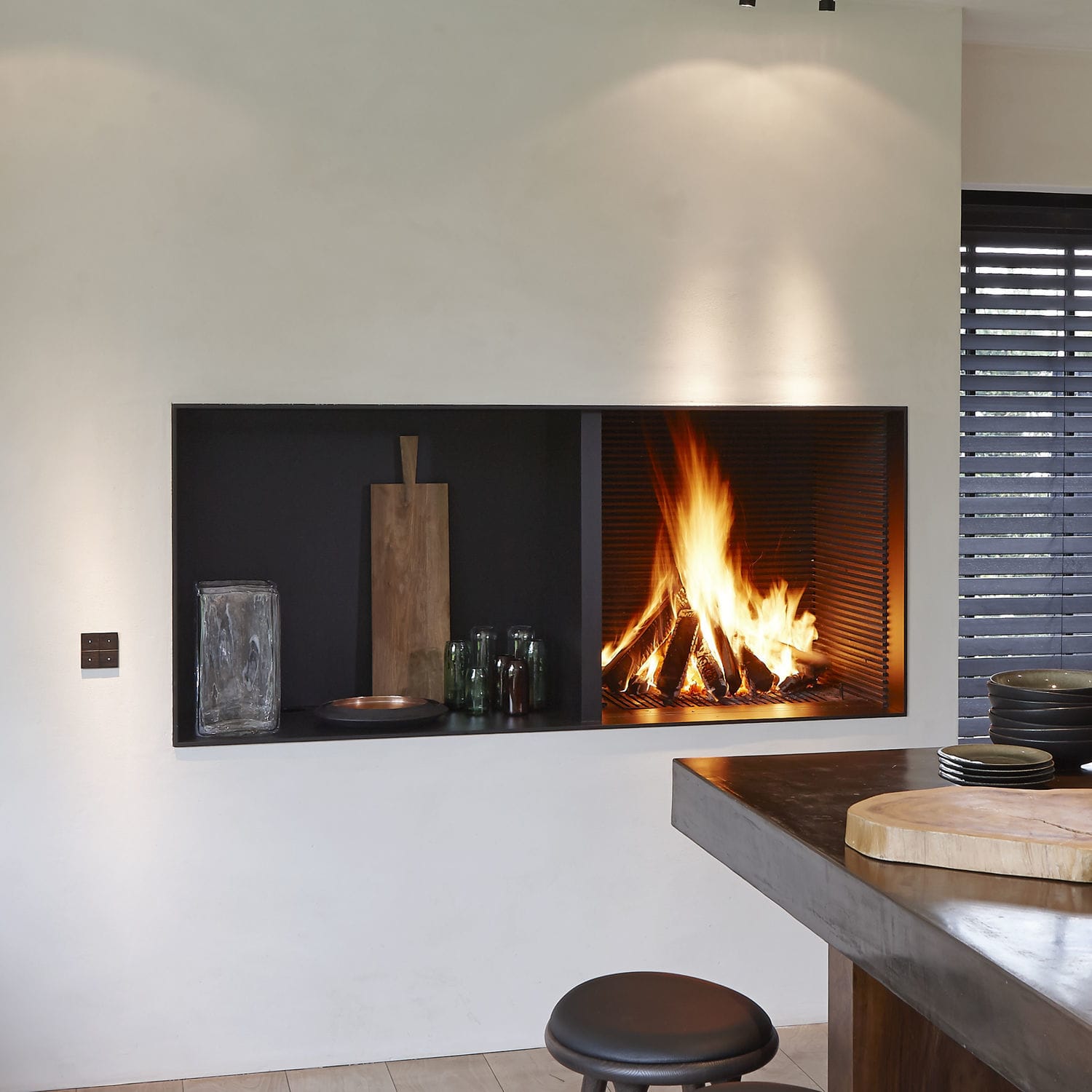 Holzkamin - UNIVERSAL 10 - Metalfire Architectural fireplaces - modern ...