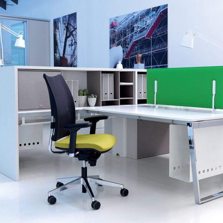 Moderner Bürosessel - OVERTIME - LUXY - Maschen / Leder / Metall