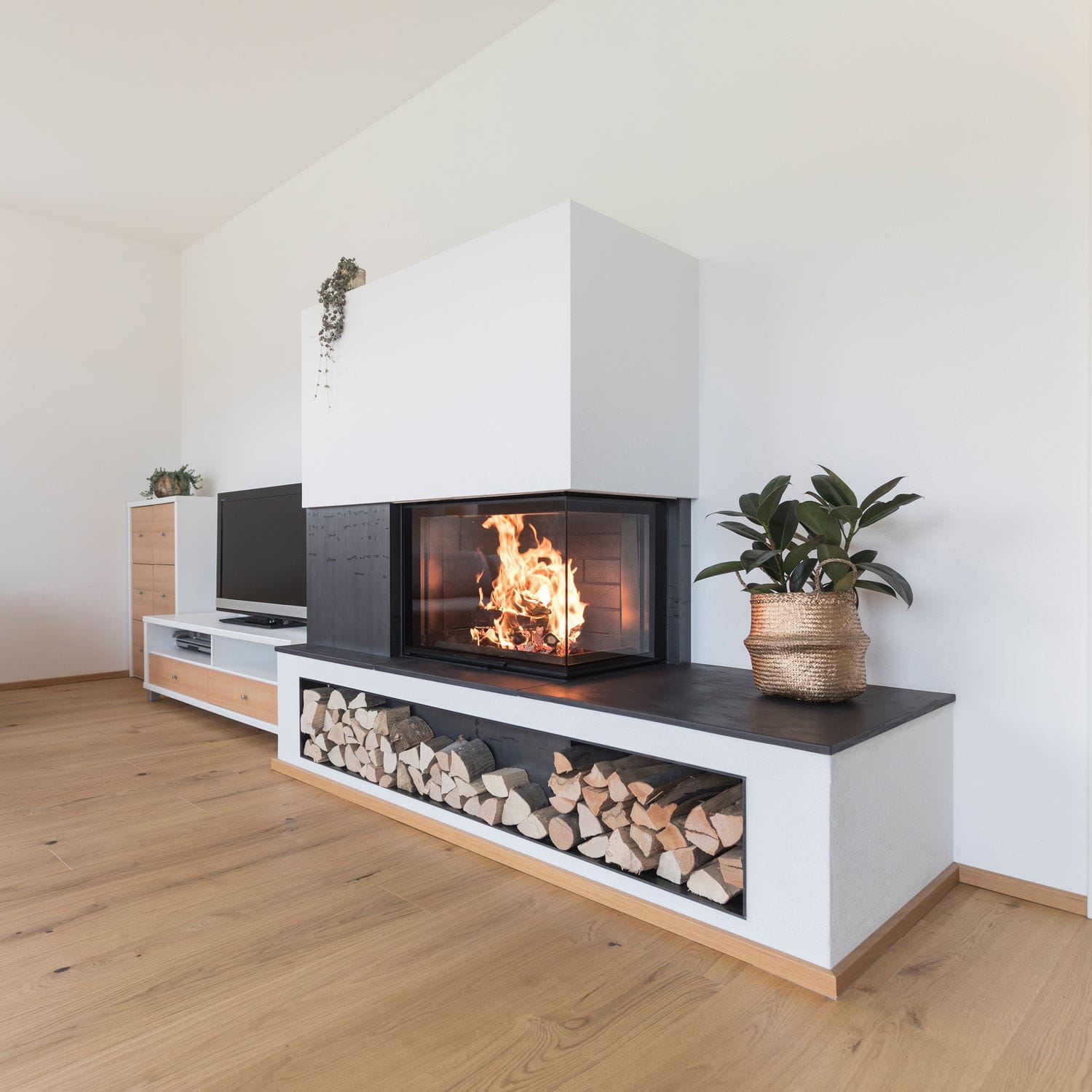 Holzkamin - ECO VENUS - Rüegg Cheminée Schweiz AG - Einbau / Ecken ...