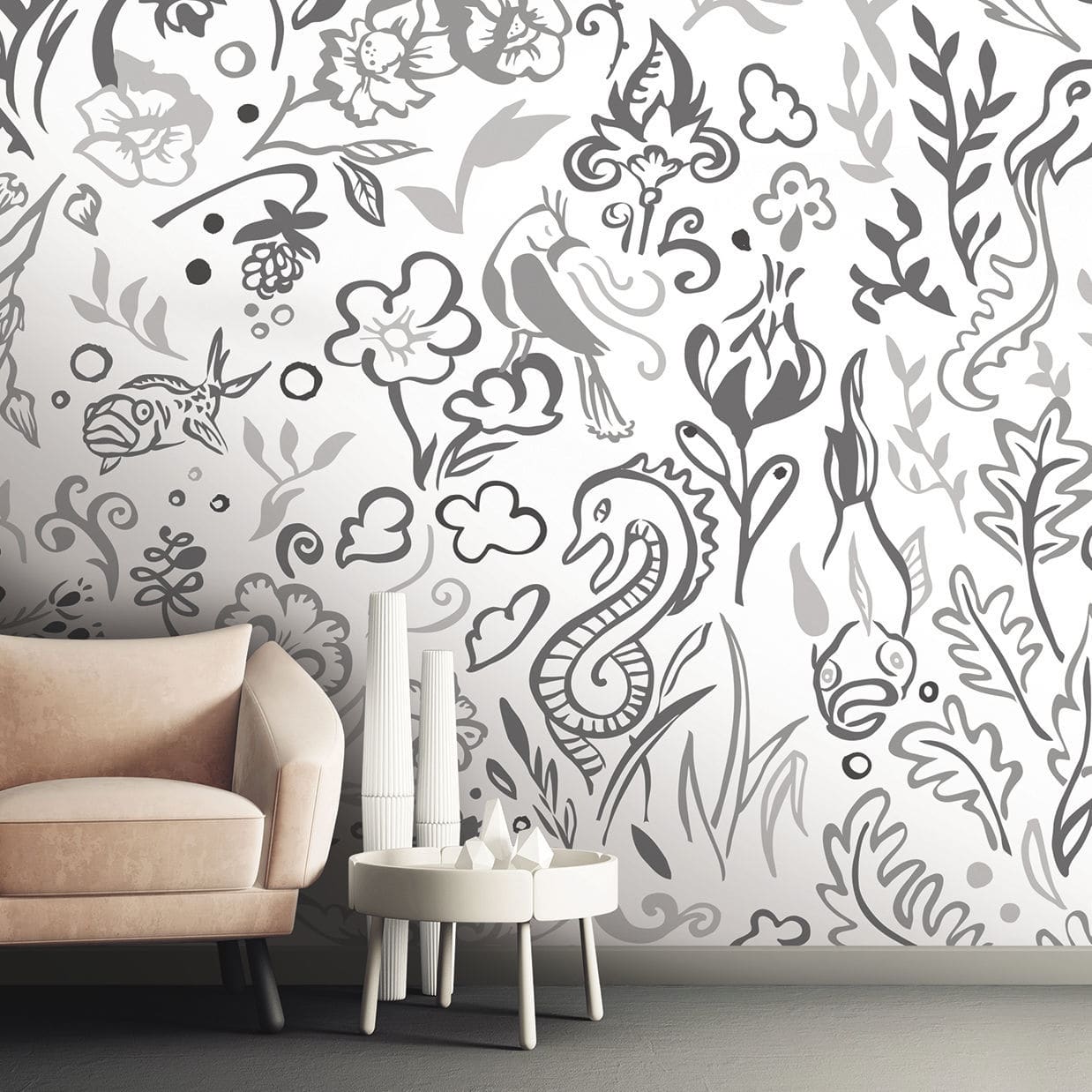 Moderne Tapete - FOUILLIE-FEUILLUE FF1759 - LGD01 décor mural sur ...