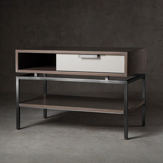 Moderner Nachttisch - CY Anna - Cliff Young - Holz / Leder / Gestell ...