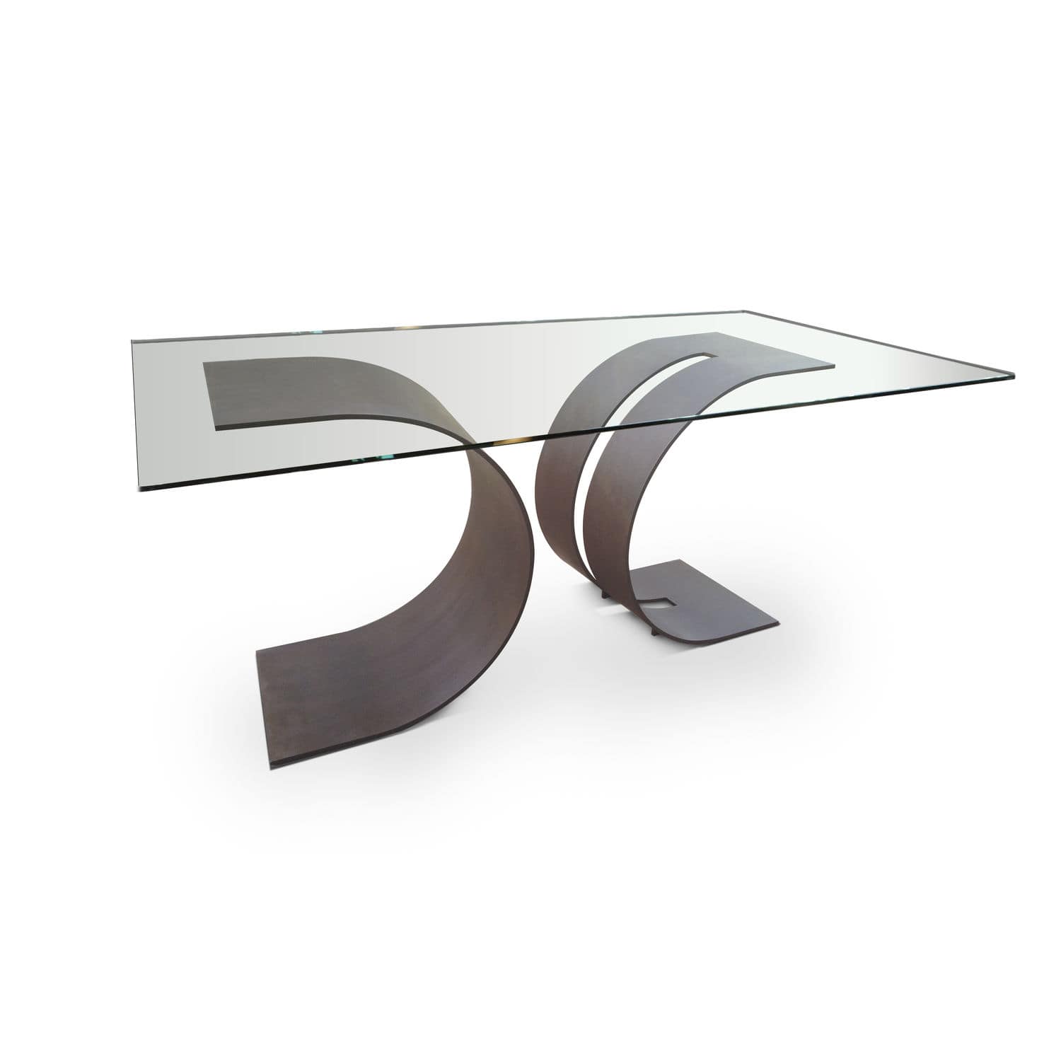 Moderner Esstisch - CARLOVI - GONZALO DE SALAS - Glas / Gestell aus COR ...