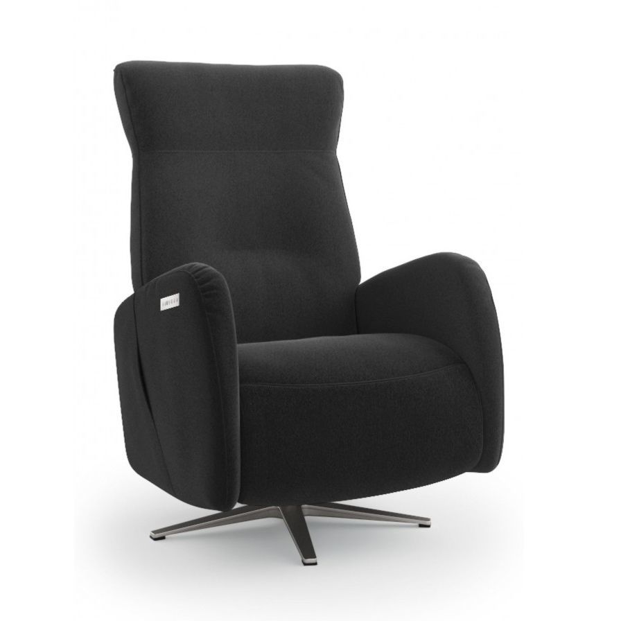 Moderner Relaxsessel - André Renault - Leder / Stoff / Metall