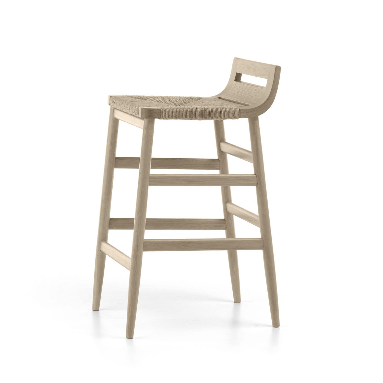 Moderner Barhocker - KIMUA - Alki - Stroh / Gestell aus Eiche / mit ...