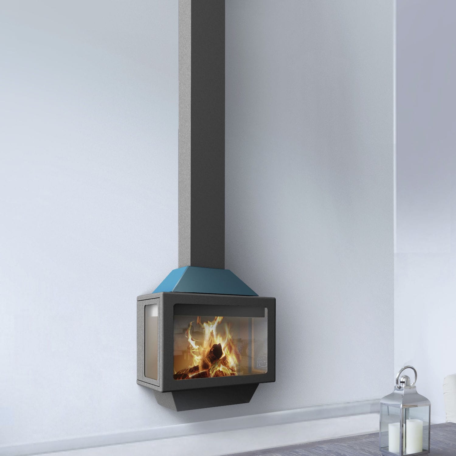 Holzkamin - ARIADNA - TRAFORART - Gas / Bioethanol / wandmontiert