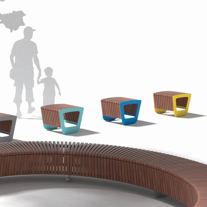 Moderner Hocker - LANDSCAPE COMPACT - mmcité street furniture - Holz ...