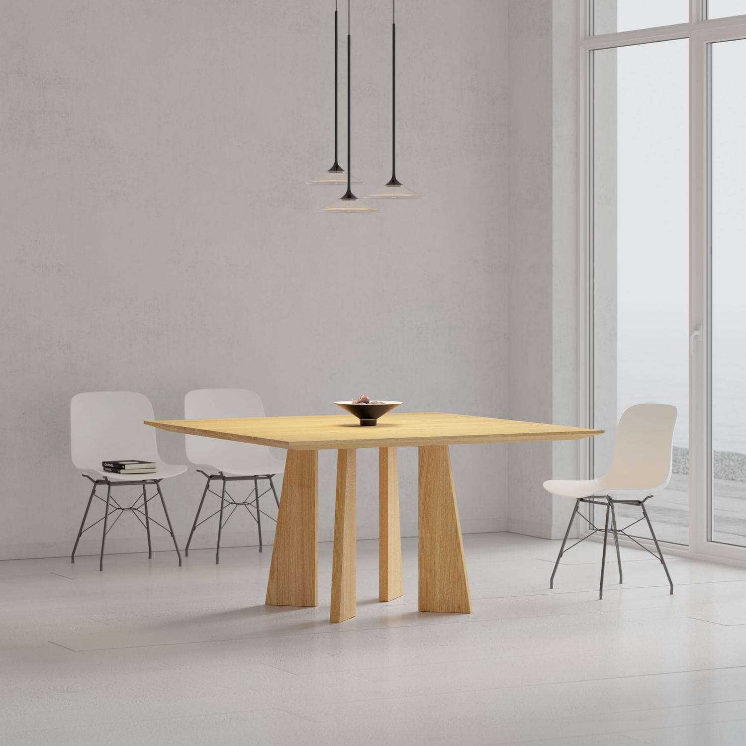 Moderner Tisch - PYLON SQUARE - vitamin design - Eiche / Massivholz ...