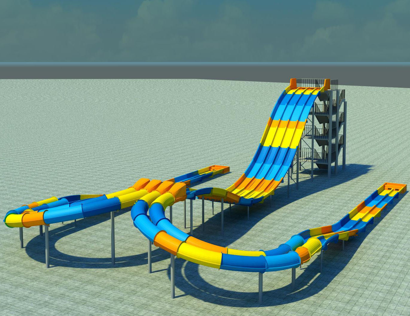 Gerade Rutsche - DRAGERO - Polin Waterparks - für Aquapark / Mehrfach