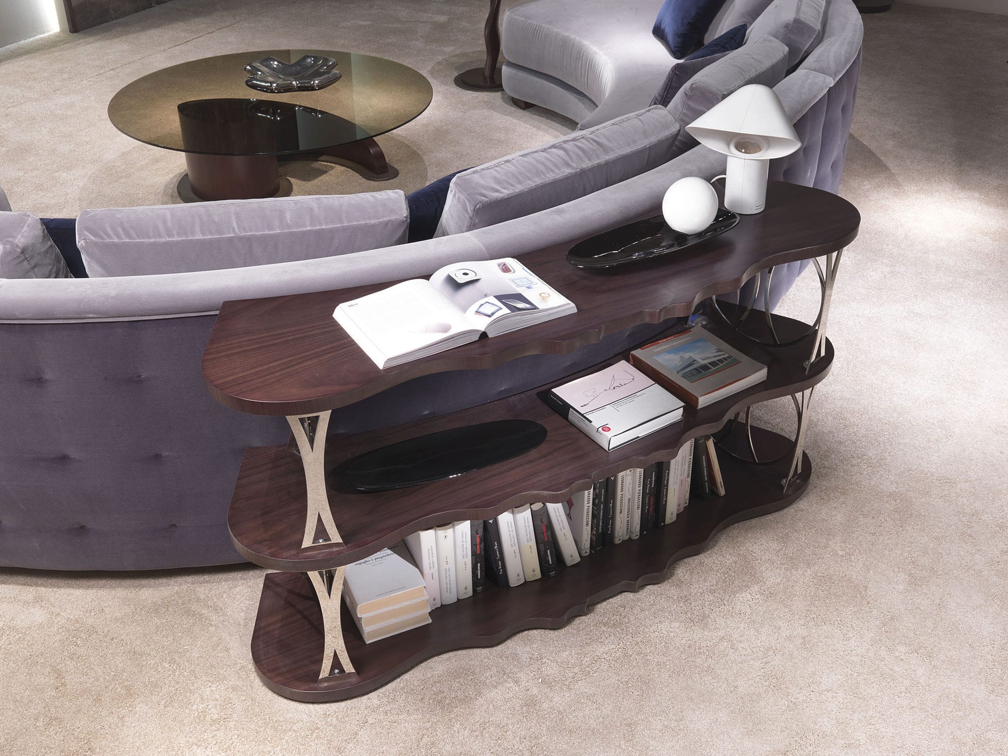 Modernes Regal - LB45 RIPIANI MISTRAL CURVO + EL24FCL ELEMENTO CROMATO ...