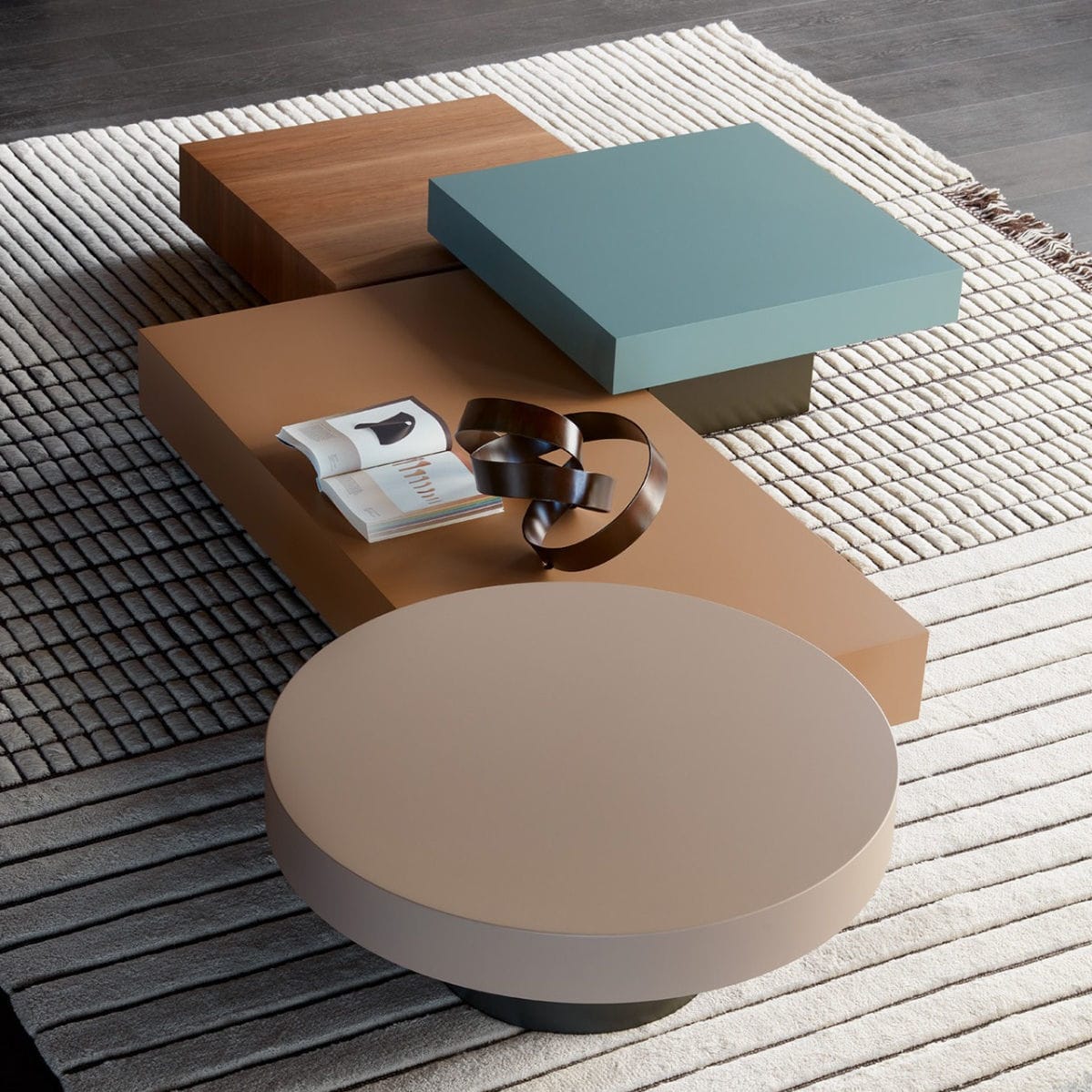 Moderner Couchtisch - DOLMEN - LEMA Home - Eiche / Nussbaum ...