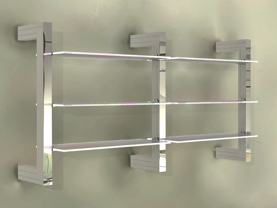 Wandmontiertes Regal - KAP International - modern / Holz / Edelstahl