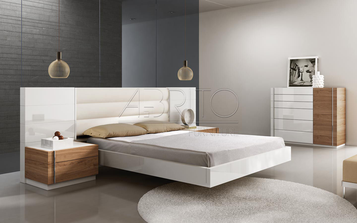 Schwebebett - SELECT : 02C - A. Brito - Doppelbett / modern / Kopfteil