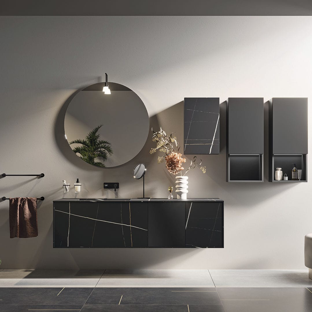 Wandhängender Waschtisch-Unterschrank - CORRETTO - Inda - Holz / modern ...