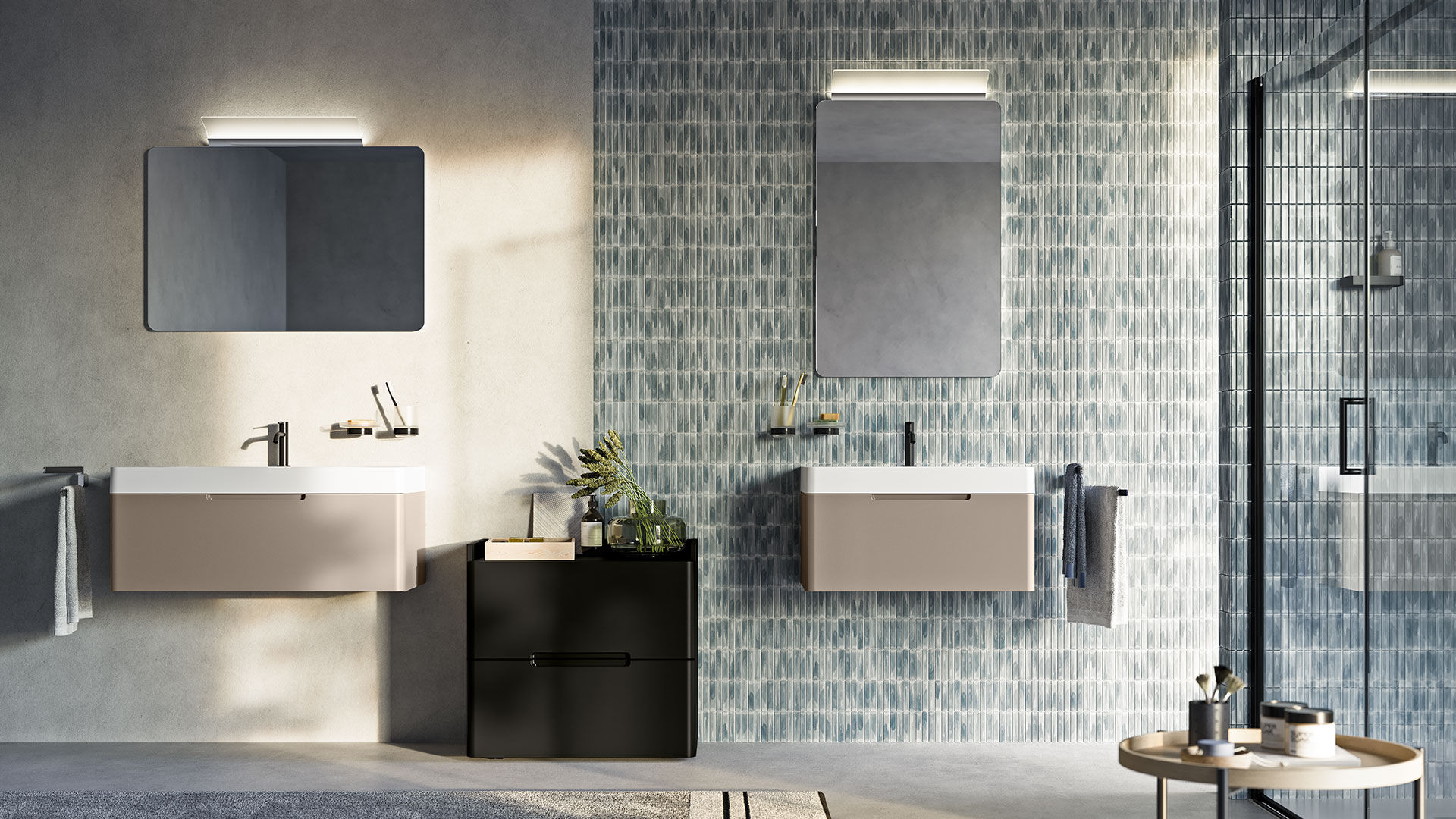 Freistehender Waschtisch-Unterschrank - SOFT - Inda - Holz / Laminat ...