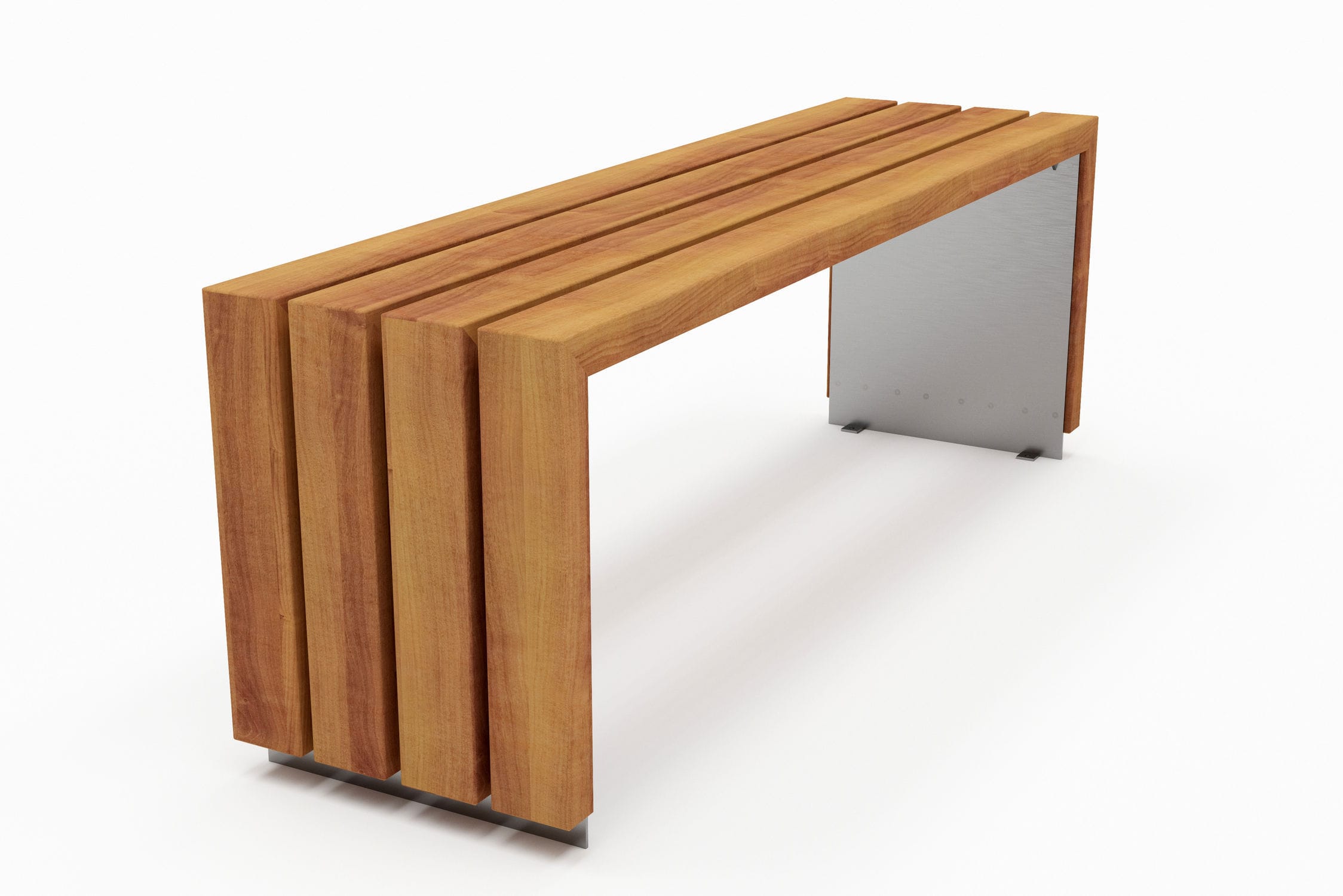 Moderner Tisch - BLOC - Factory Street Furniture - Holz / Edelstahl ...