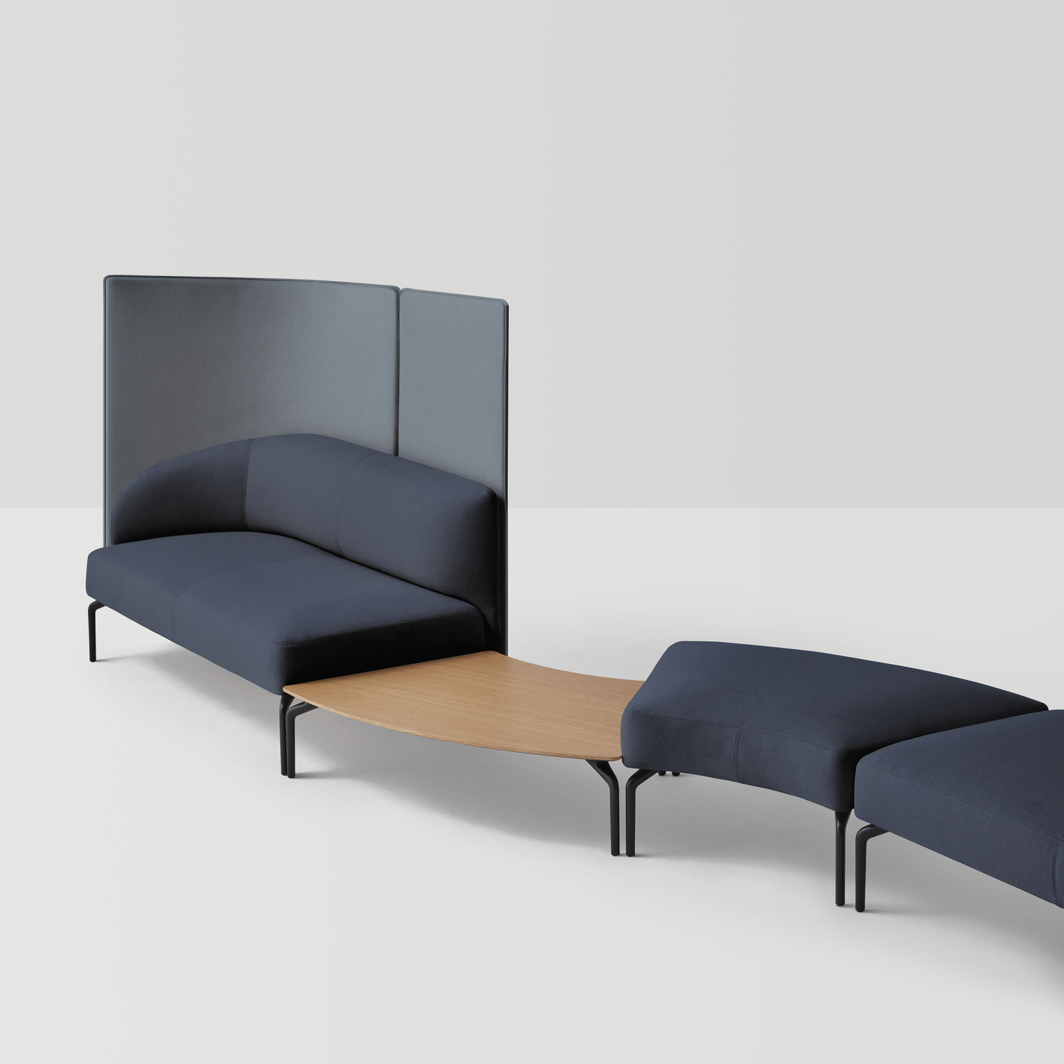 Modulsofa - KERN - INCLASS - halbrund / modern / Stoff