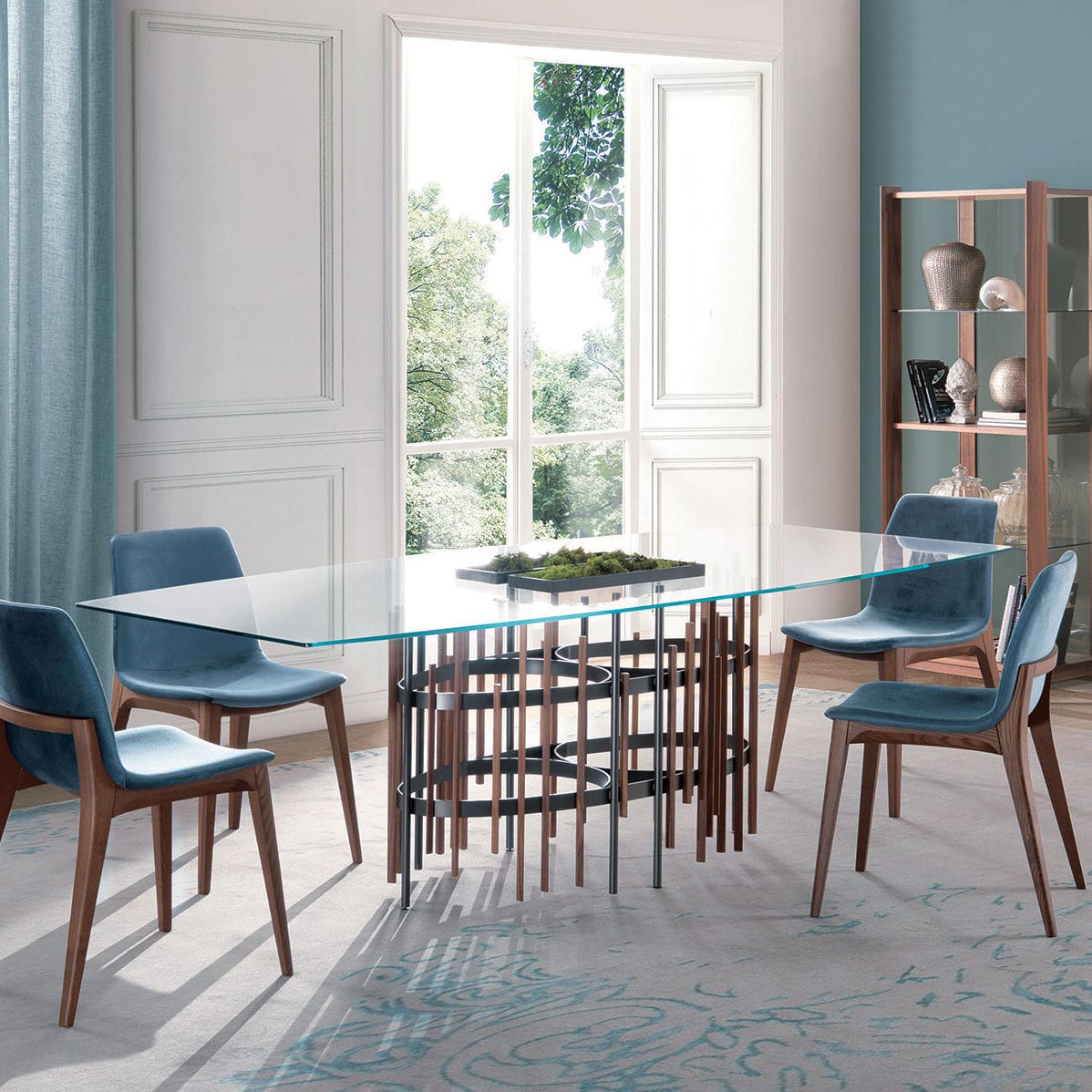 Moderner Esstisch - BAMBOU - Italy Dream Design - Hartglas / Gestell ...