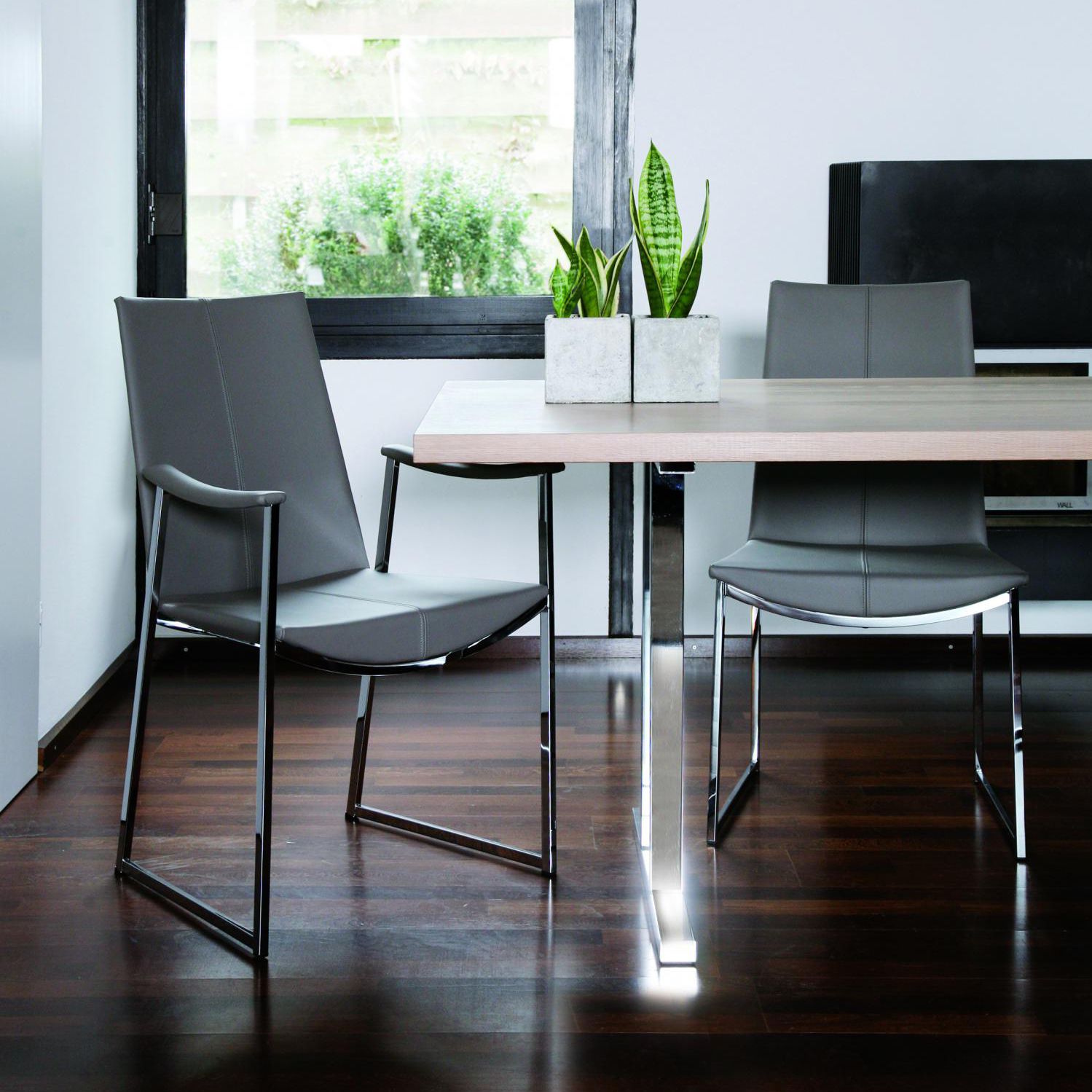 Moderner Stuhl - TIBET - KFF - für den Innenraum / Holz / Gestell aus Stahl