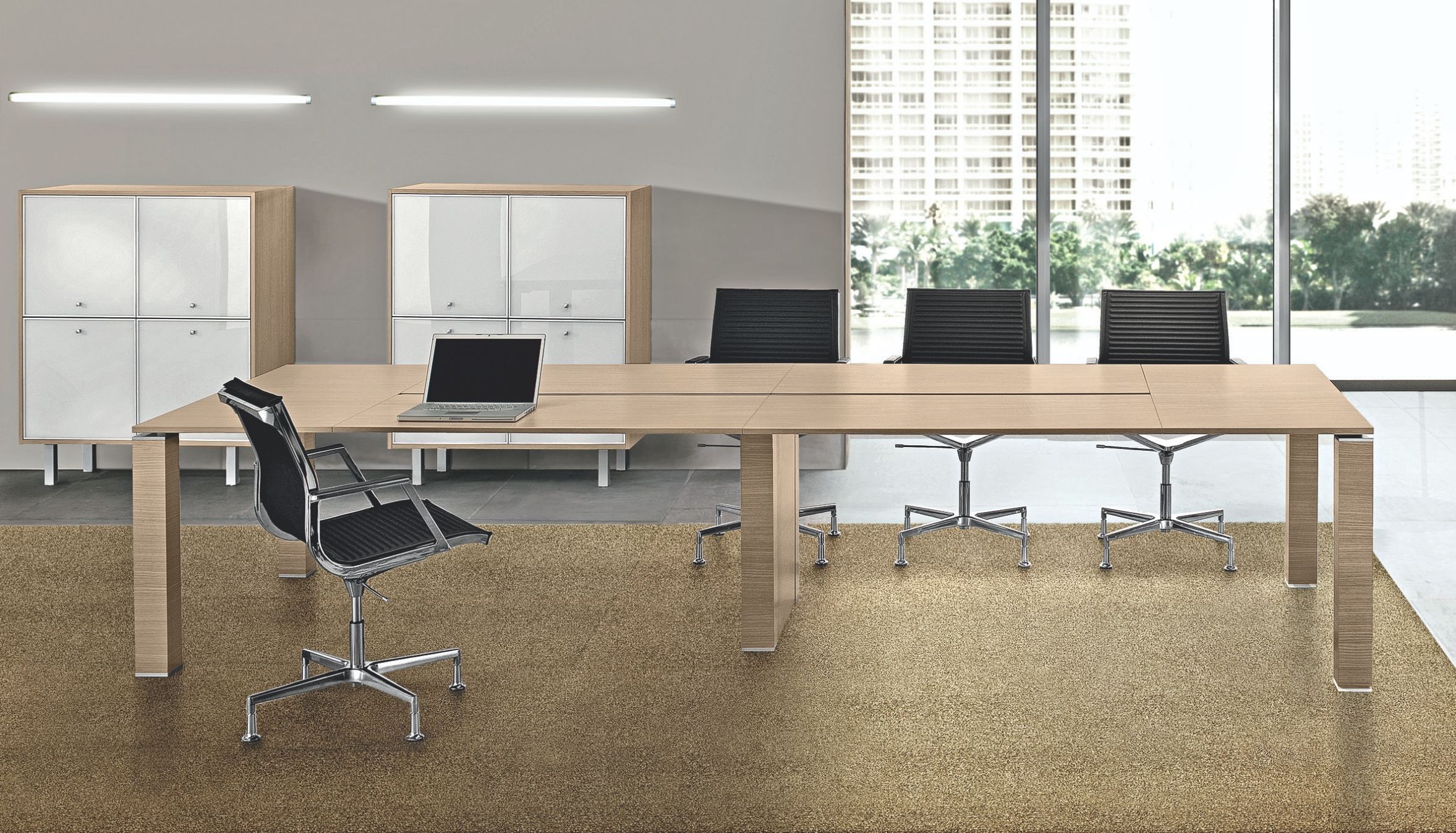 Moderner Besprechungstisch - JET - Bralco - Nussbaum / rechteckig / quadratisch