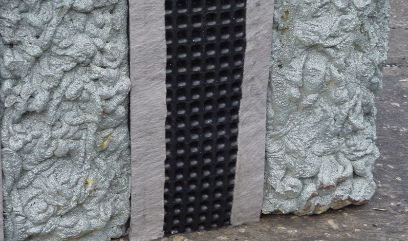 Geokomposit für Drainage - PILEDRAIN - ABG - Polyethylen / für Wand