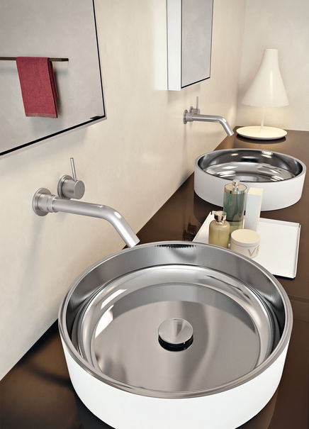 Aufsatzwaschbecken - LOG: 11/26 - MAKRO - rund / Edelstahl / Stahl