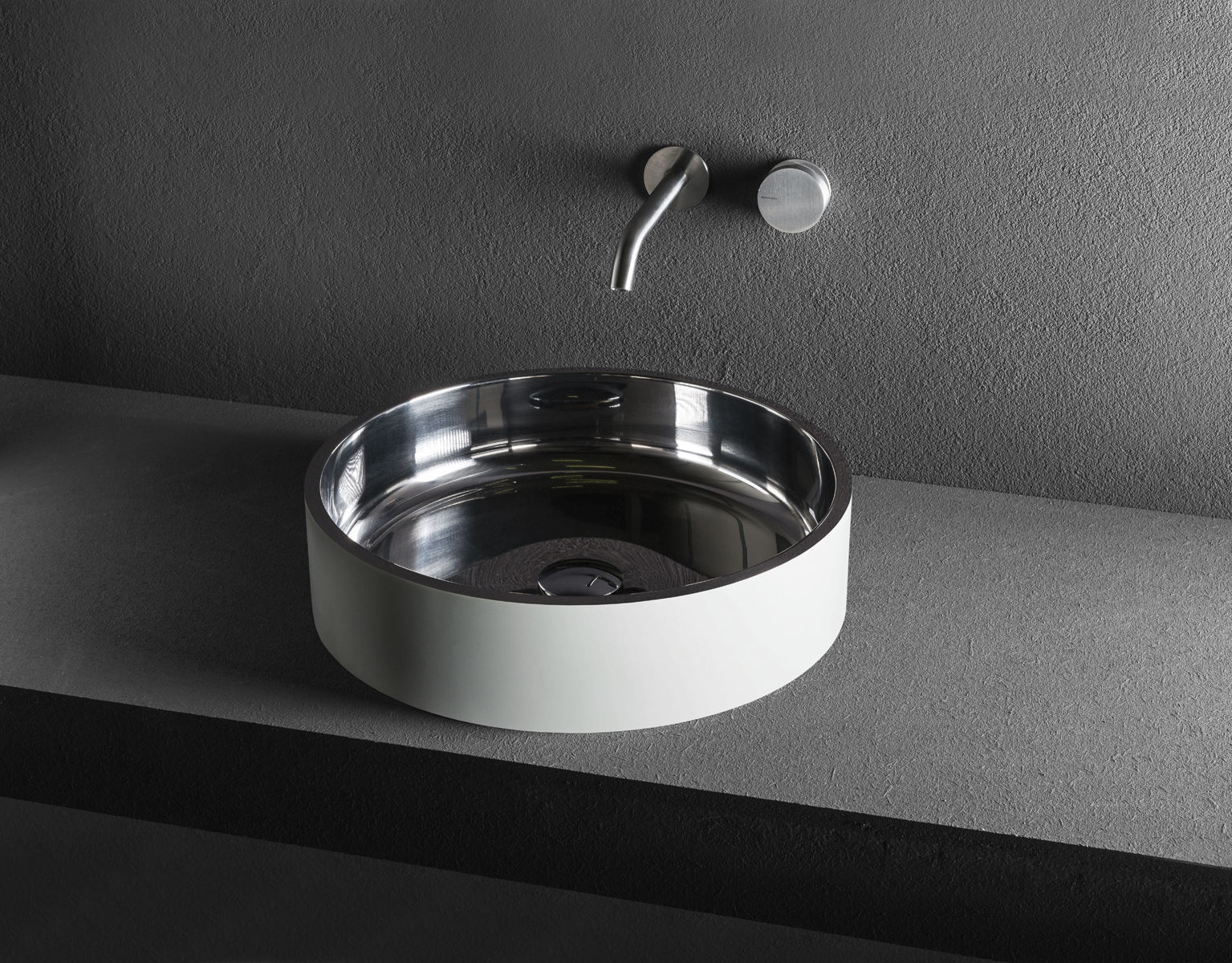 Aufsatzwaschbecken - LOG: 11/26 - MAKRO - rund / Edelstahl / Stahl