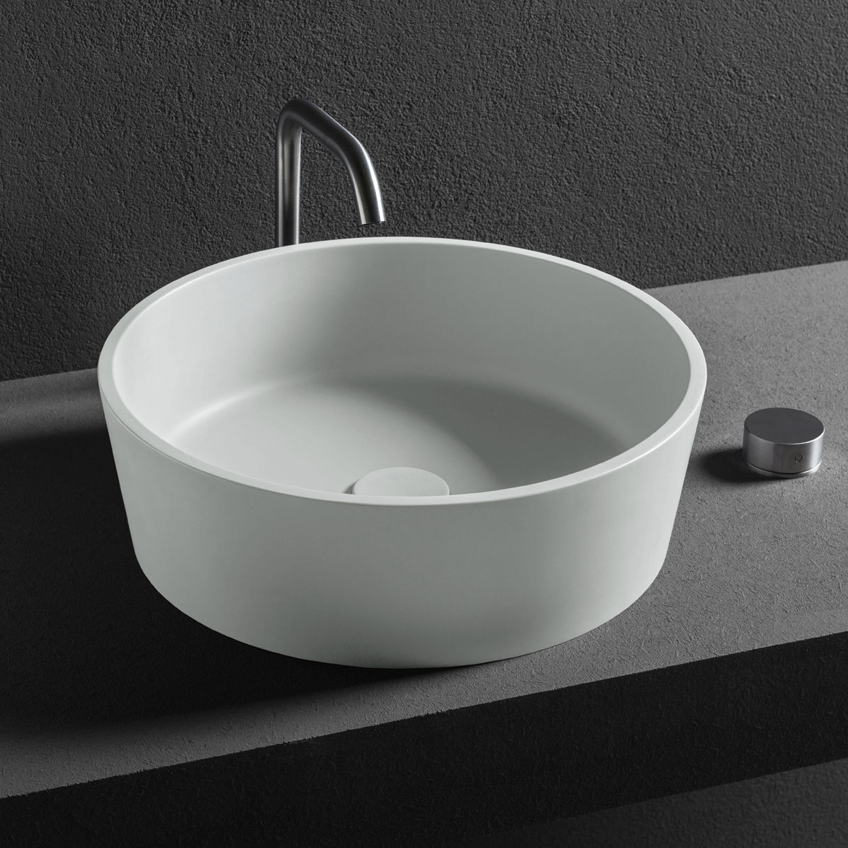 Aufsatzwaschbecken - POLAR - MAKRO - Mineralwerkstoff / rund / modern