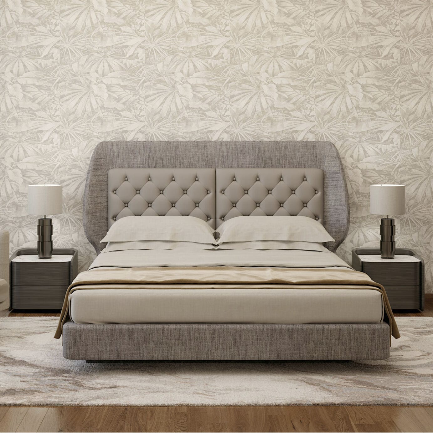 Doppelbett - Avery - Jetclass - modern / Polster / gepolstertes Kopfteil