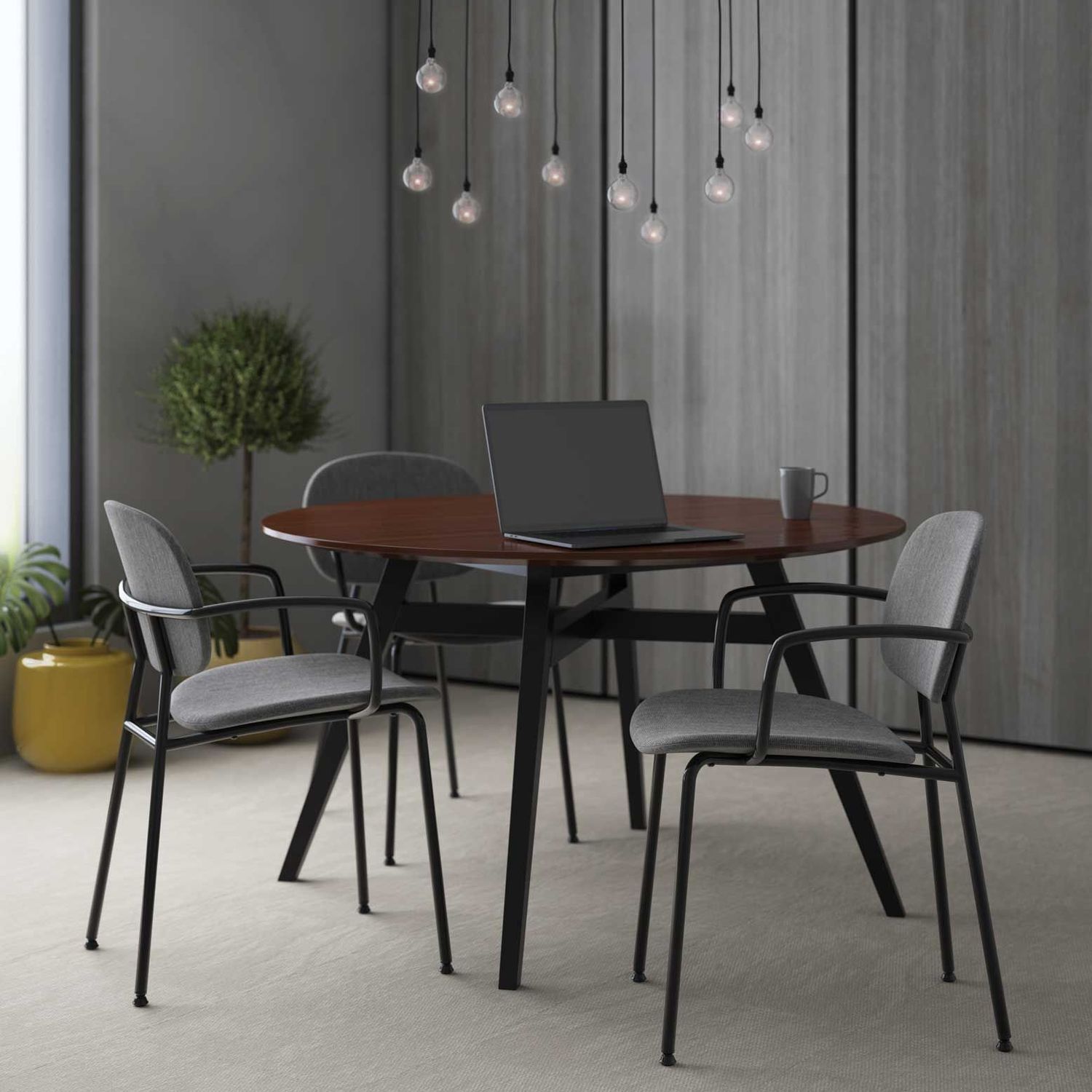 Moderner Tisch - ROMY - Jasper Group - Eiche / Nussbaum / Holzfurnier