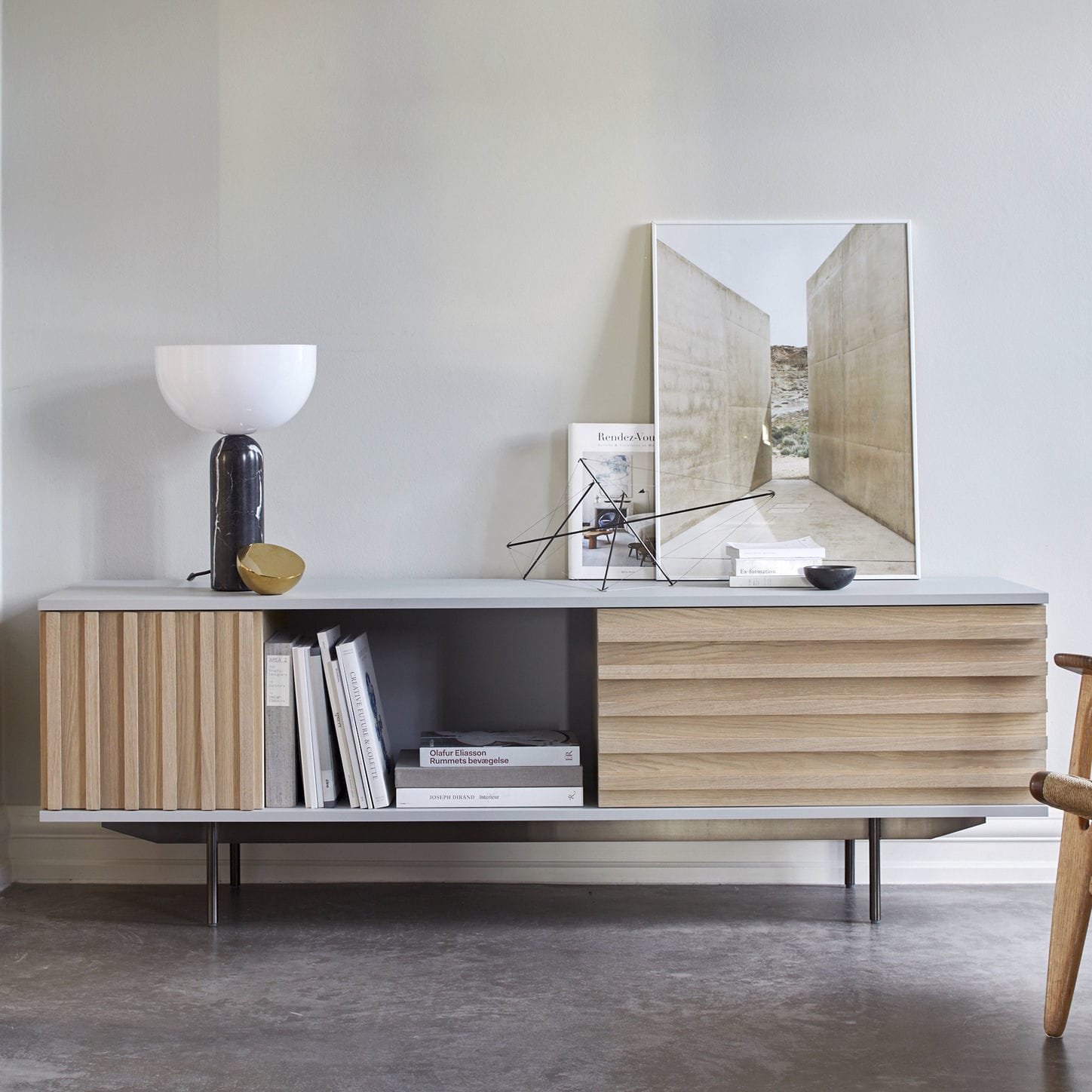Modernes Sideboard - HARRI - more - Eiche / Nussbaum / Massivholz