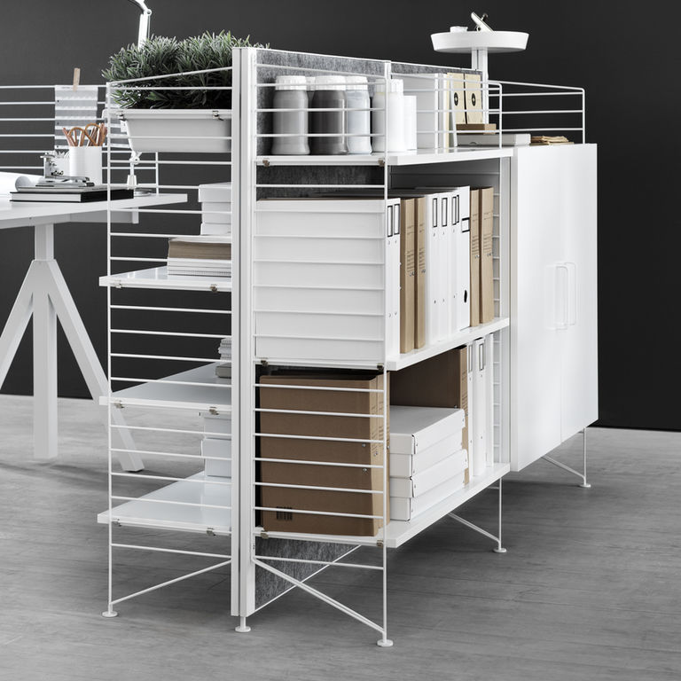 Modernes Regal - STRING FURNITURE - MDF / thermolackierter Stahl / für Büro