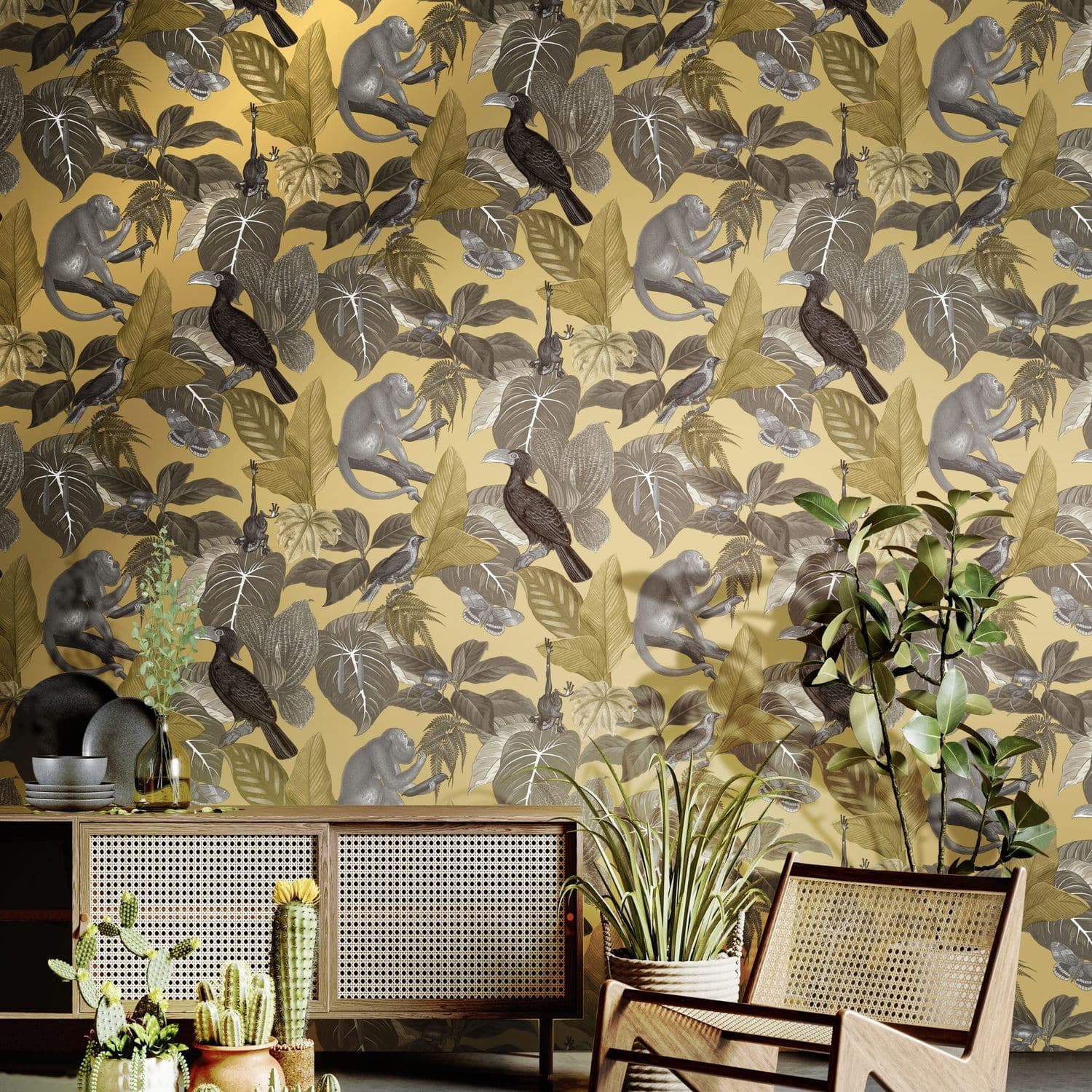 Moderne Tapete - FLORA - Parato - Naturmotiv / Blumenmotiv / Stoffoptik