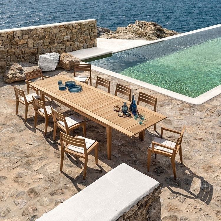 Moderner Esstisch - Ribot - Ethimo - Teakholz / Gestell aus Teakholz / rechteckig