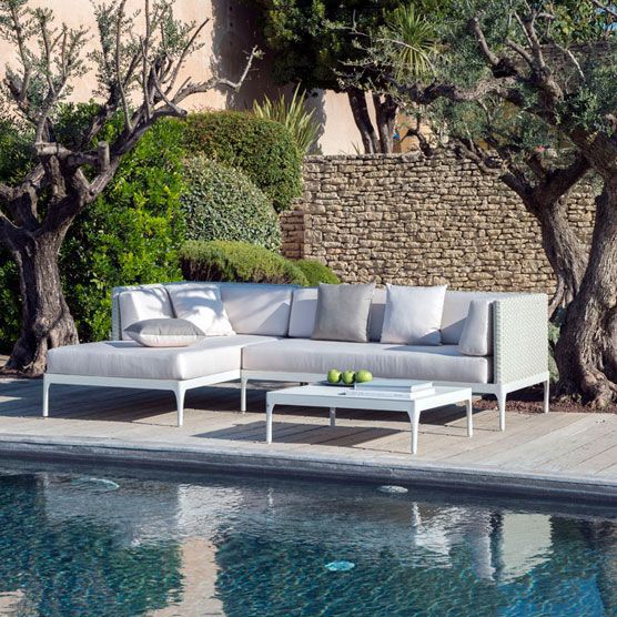 Moderner Couchtisch - Infinity - Ethimo - Aluminium / Gestell aus Aluminium / quadratisch