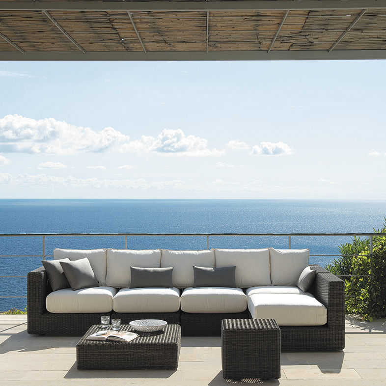 Modulsofa - Cube - Ethimo - für Garten / braun / weiß