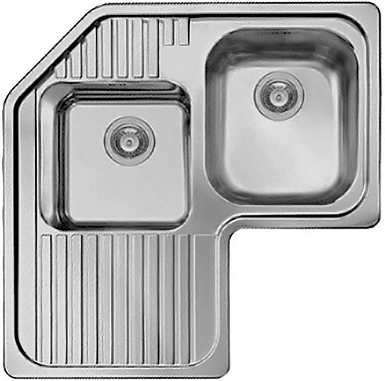 Doppelbeckenspüle - SKY - ELLECI - mit Abtropffläche / Edelstahl / einbaufähig