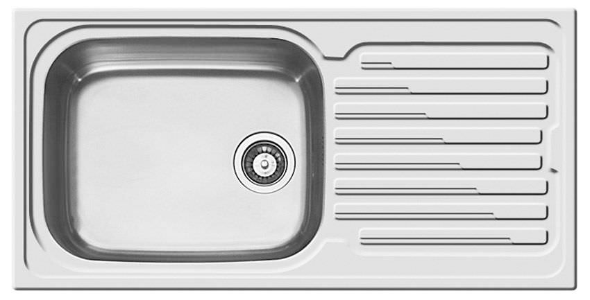 Einbeckenspüle - SKY 480 - ELLECI - mit Abtropffläche / Edelstahl / einbaufähig