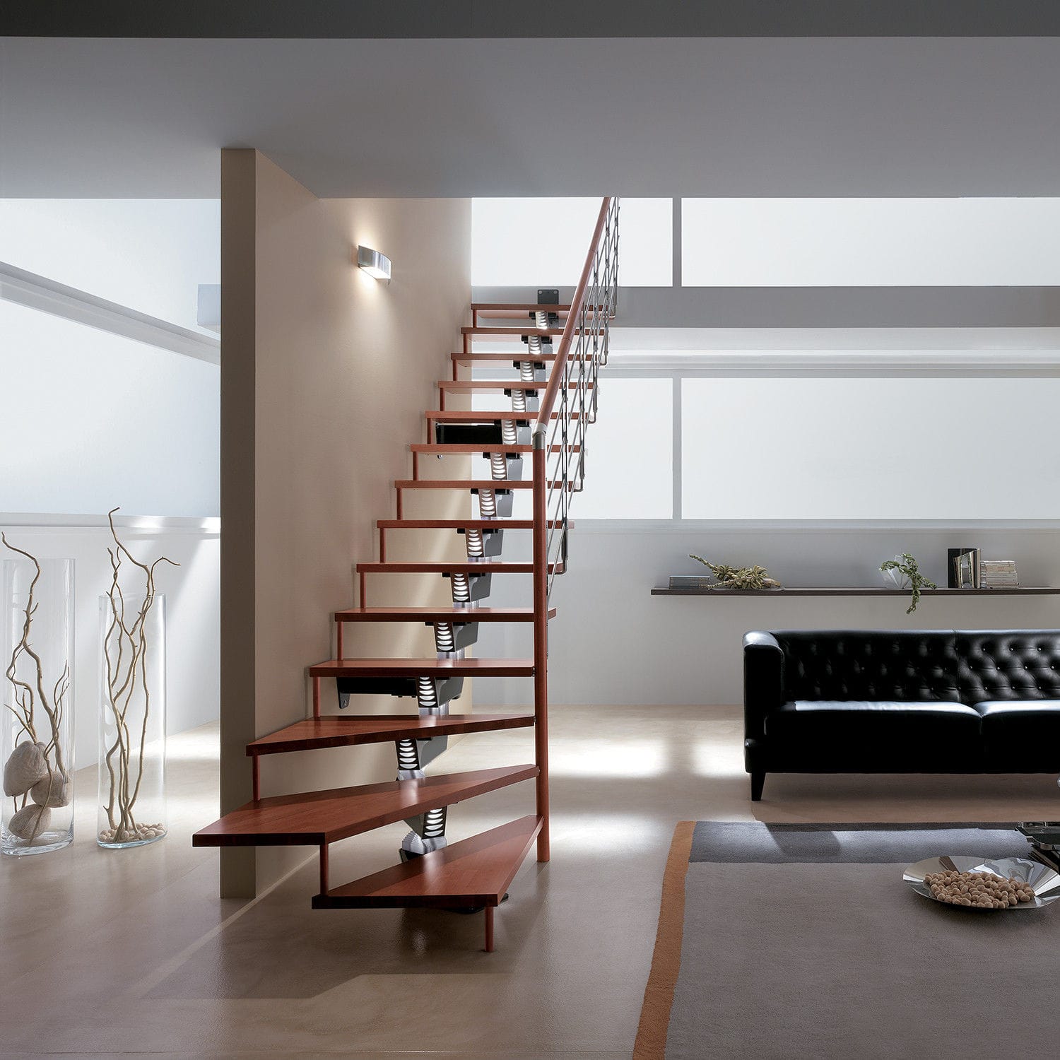 Gerade Treppe - Knock Design - RINTAL - viertelgewendelt ...