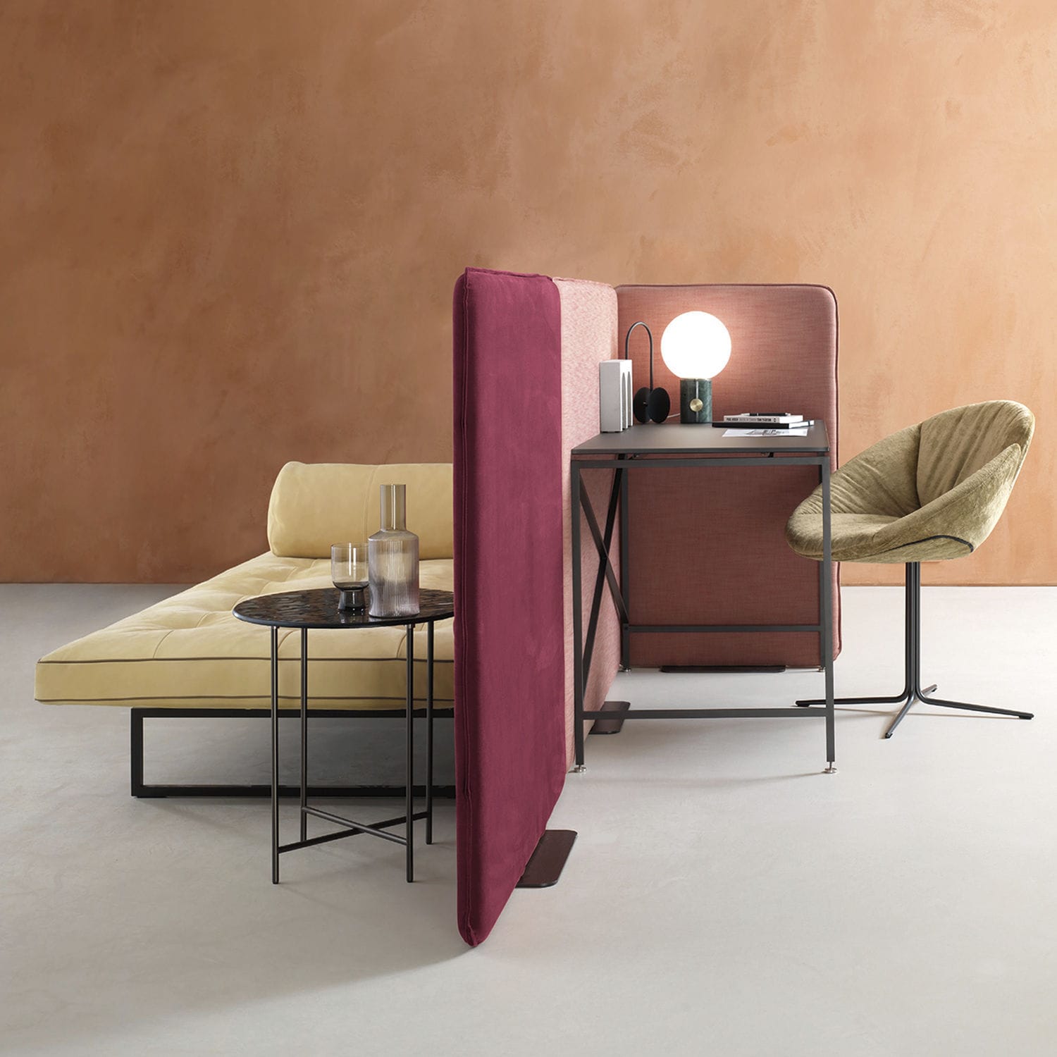 Stoff-Raumteiler - Labyrinth - ZALF spa - aus lackiertem Metall / für ...