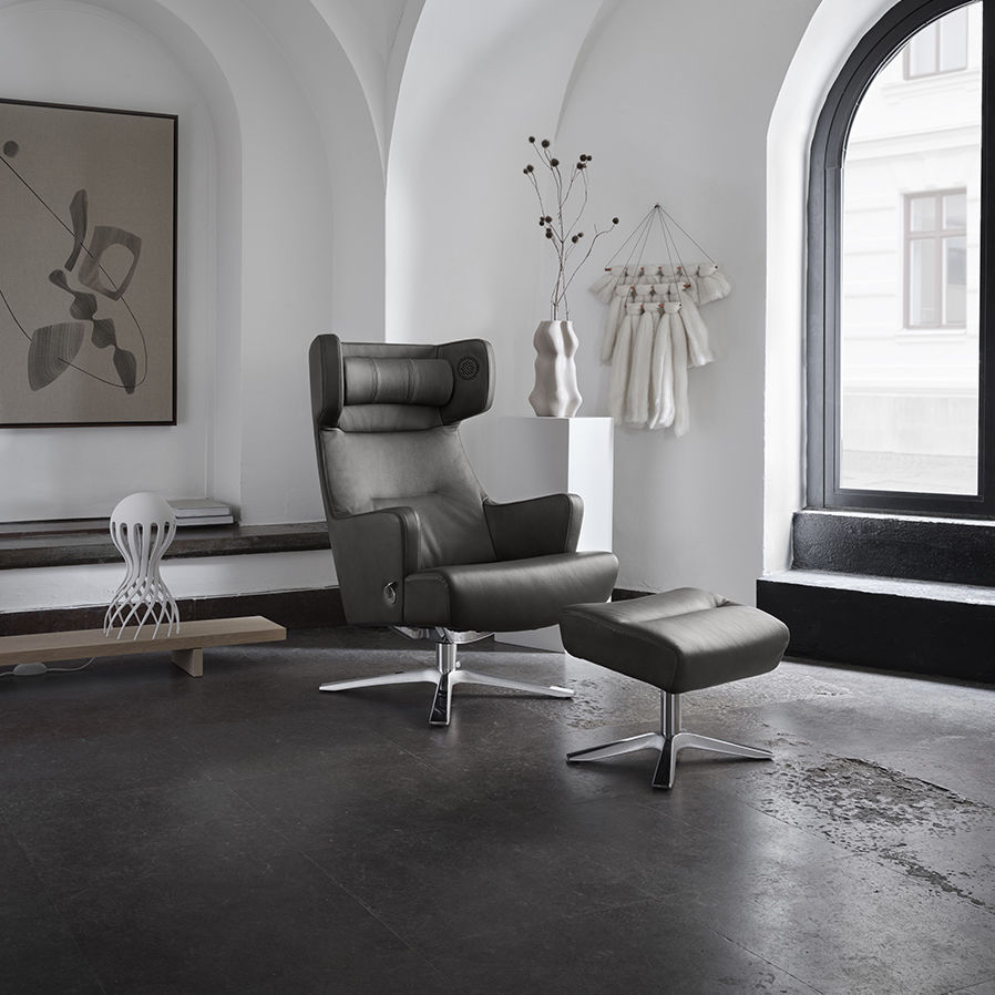 Moderner Relaxsessel - MYPLACE - Conform - Leder / Stoff / schrägstellbar