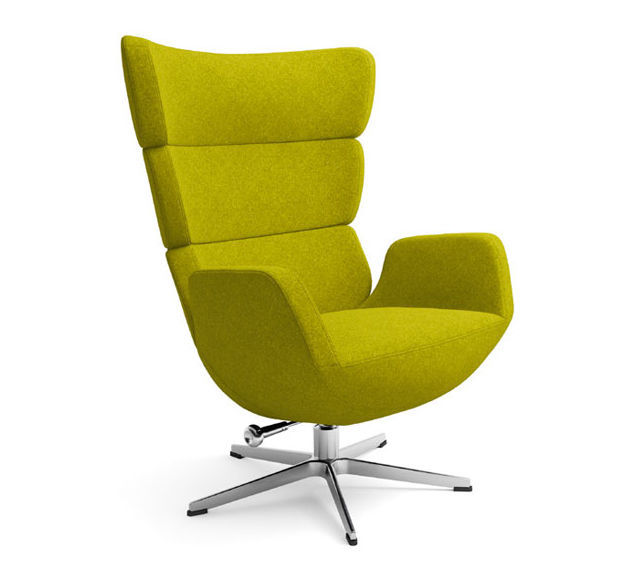 Moderner Sessel - TURTLE - Conform - Leder / Stoff / drehbar