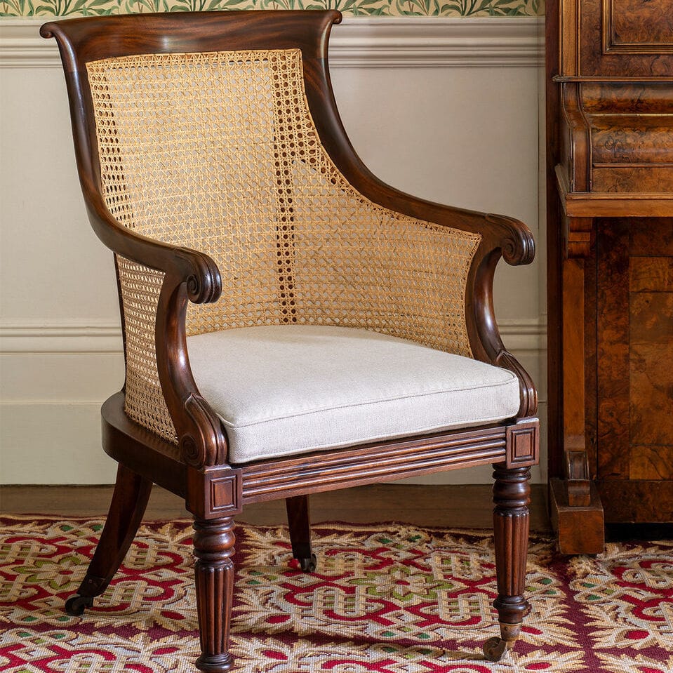 Stuhl / Regency Stil - WICKHAM - VAUGHAN - Stoff / Baumwolle / Leinen