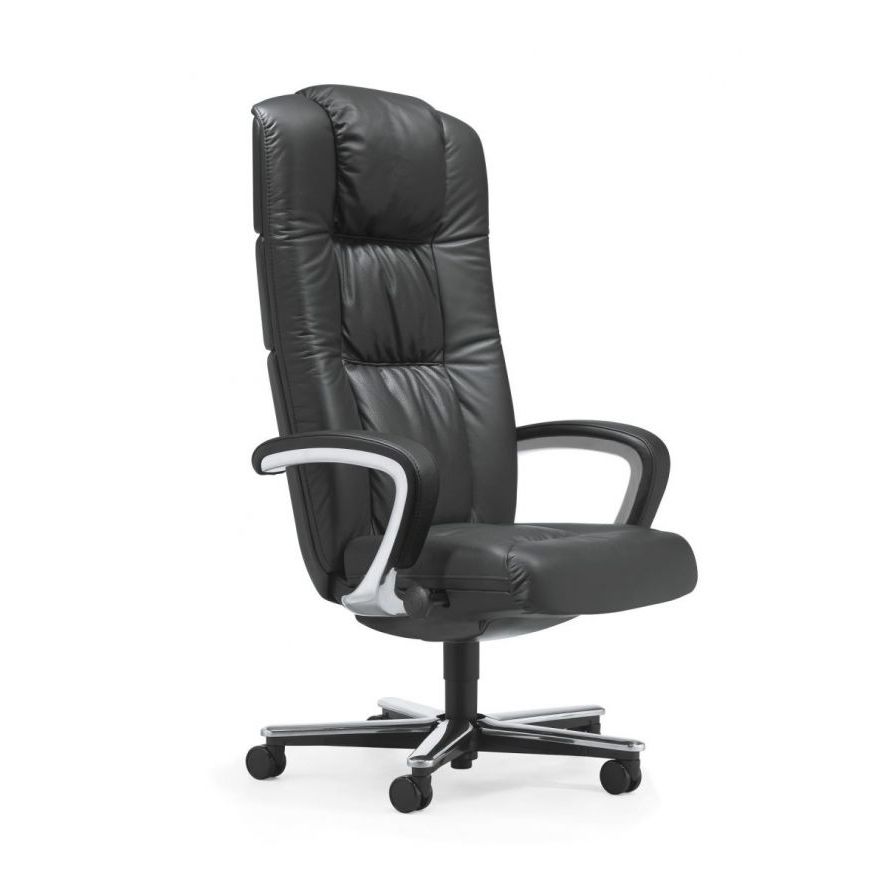 Moderner Chefsessel - 81 - Stoll Giroflex - Leder / mit Kopfstütze ...