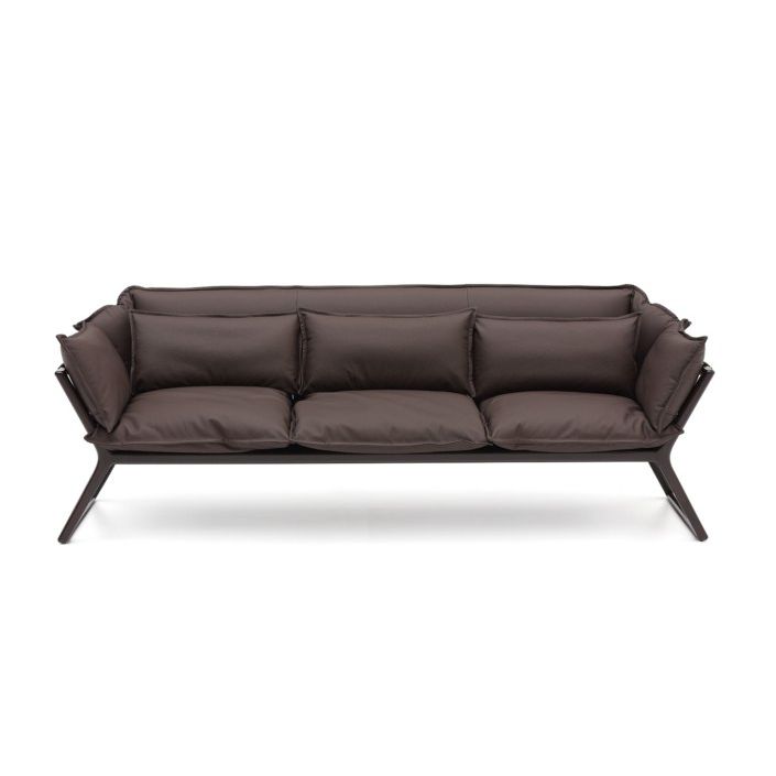 Braunes Sofa - STAY - Burotime Office Furniture - Leder / Massivholz ...