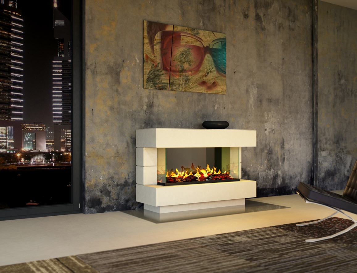 Elektrokamin - LONDON - muenkel design - modern / offene Feuerstelle ...