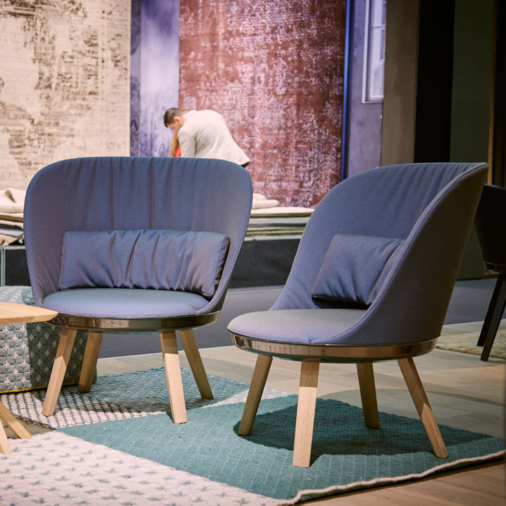 Moderner Kaminsessel - ROMY - FREIFRAU - Leder / Stoff / Holz