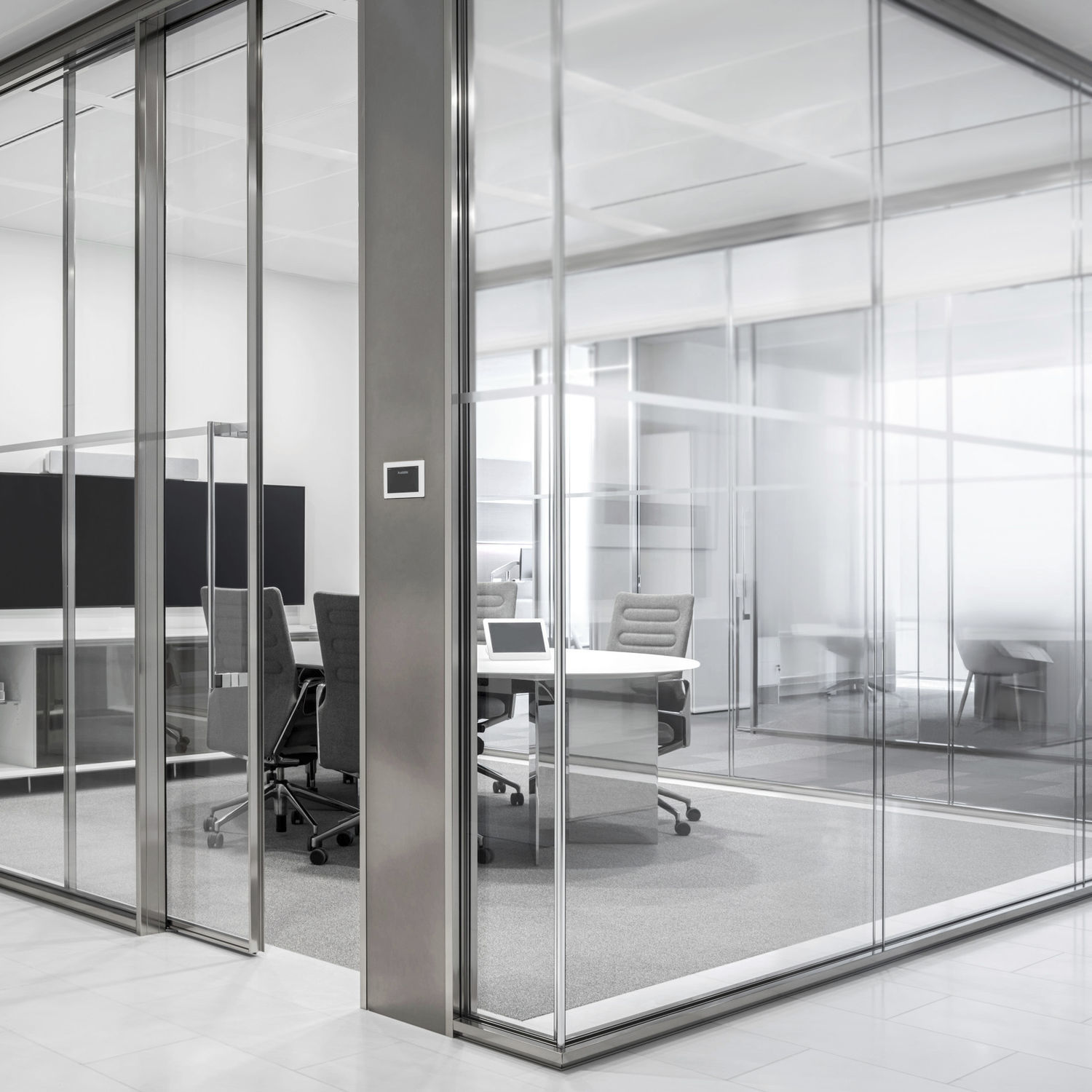 Festinstallierte Trennwand - RP - UNIFOR - modular / mit Glasfront ...