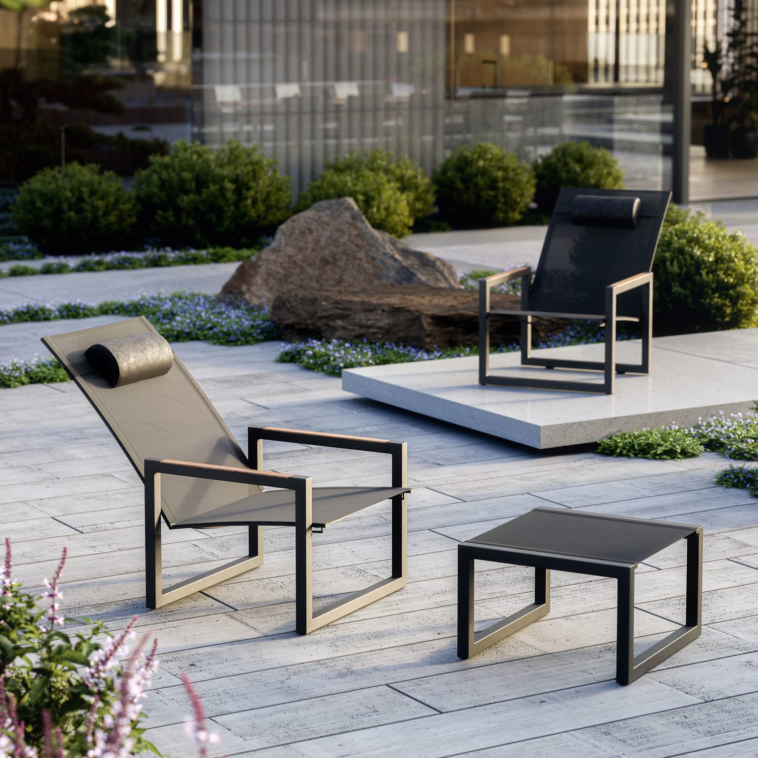 Moderner Sessel - NINIX - Royal Botania - Batyline® / Edelstahl ...