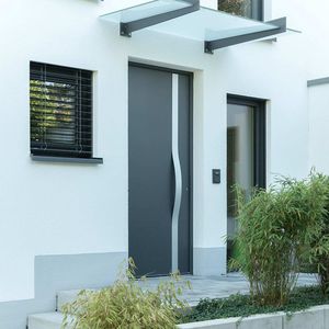 Eingangstür - STANDARD - Trocal - PVC / einflügelig / Glas