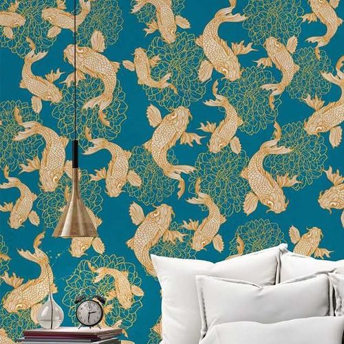 Moderne Tapete - CARP FISH - Wallpepper - Tiermuster / bedruckt